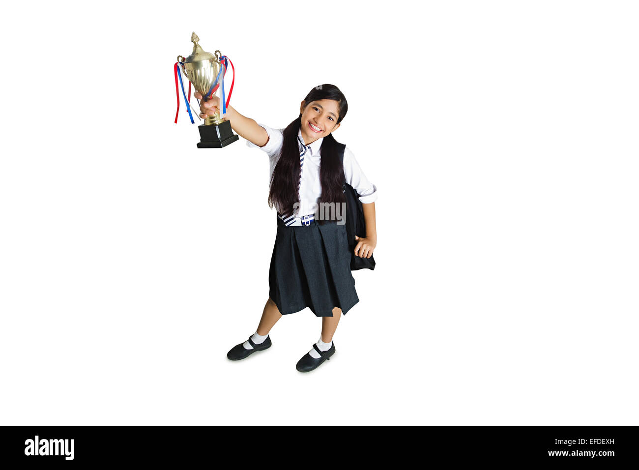 1 indian girl school student Victory Trophy Stock Photo - Alamy