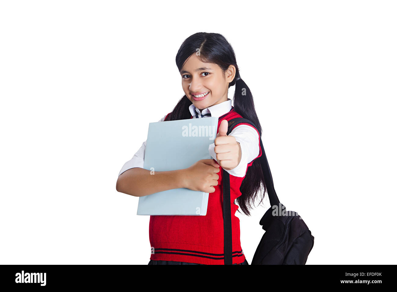 1 indian girl school student standing Stock Photo - Alamy