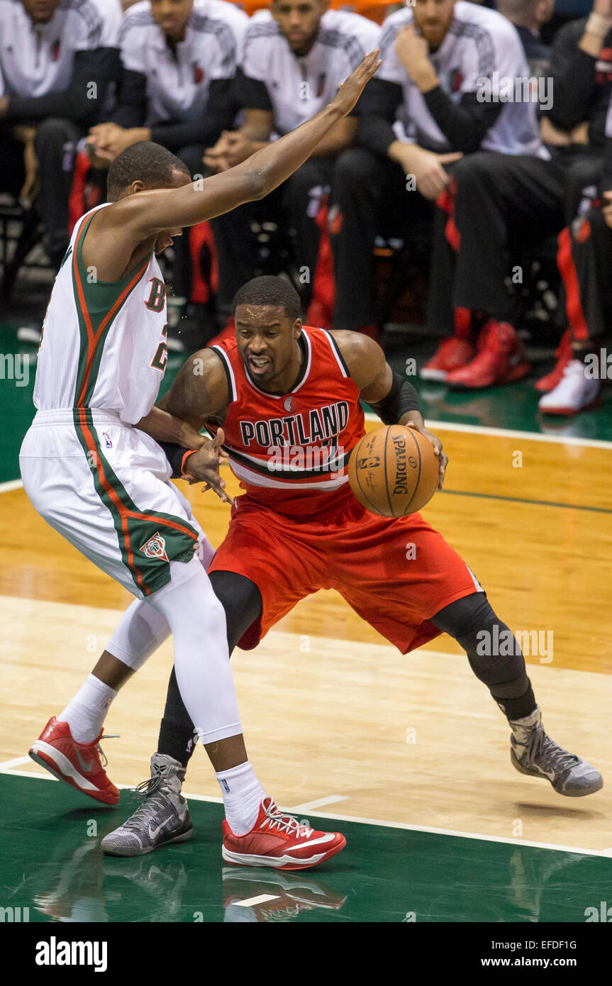 Milwaukee, WI, USA. 31st Jan, 2015. Portland Trail Blazers guard Wesley ...