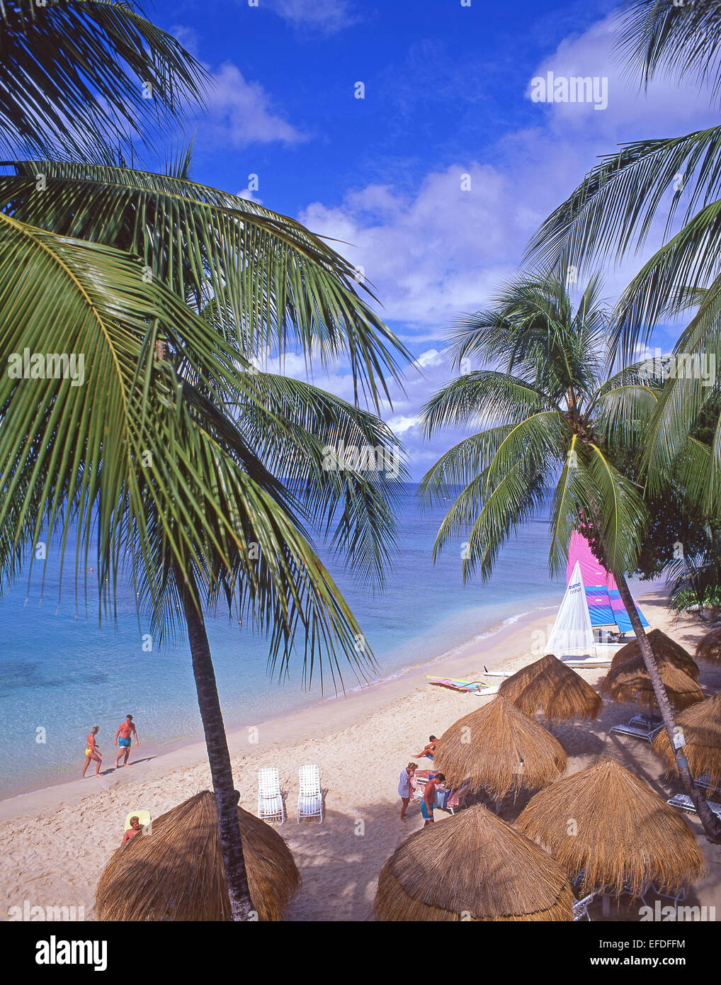 Beach view, Tamarind Cove, Barbados, Lesser Antilles, Caribbean Stock ...