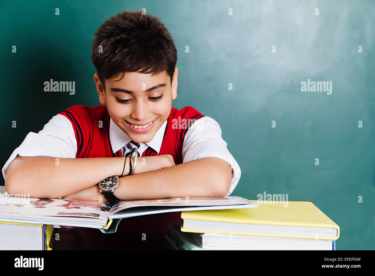 1 indian school boy student book Study Stock Photo - Alamy