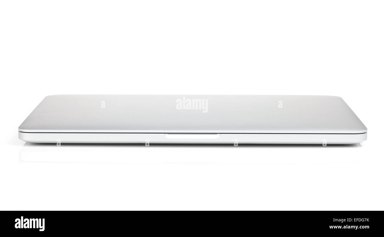 Closed laptop. Isolated on white background Stock Photo - Alamy