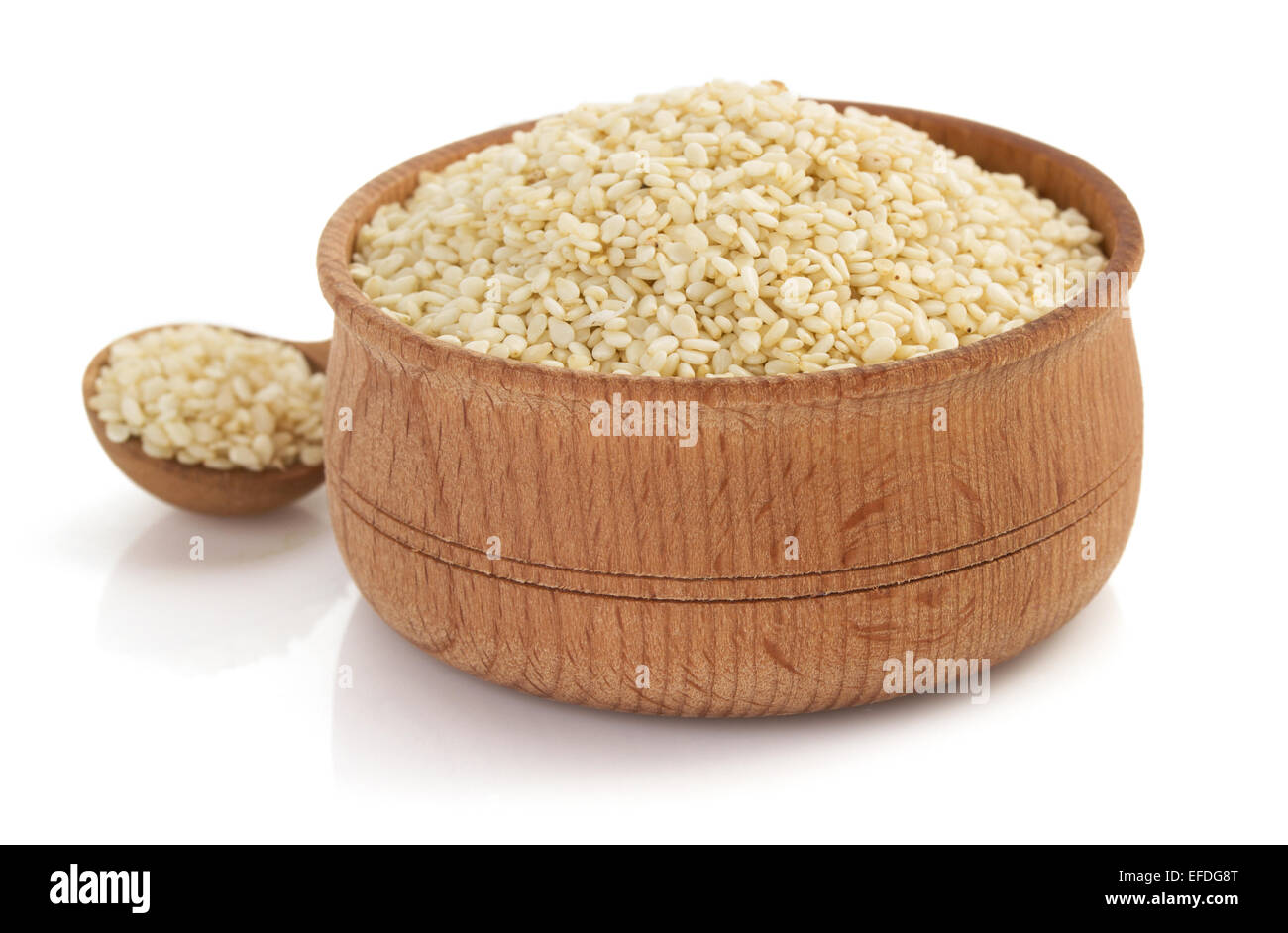 sesame seed in bowl isolated on white background Stock Photo - Alamy