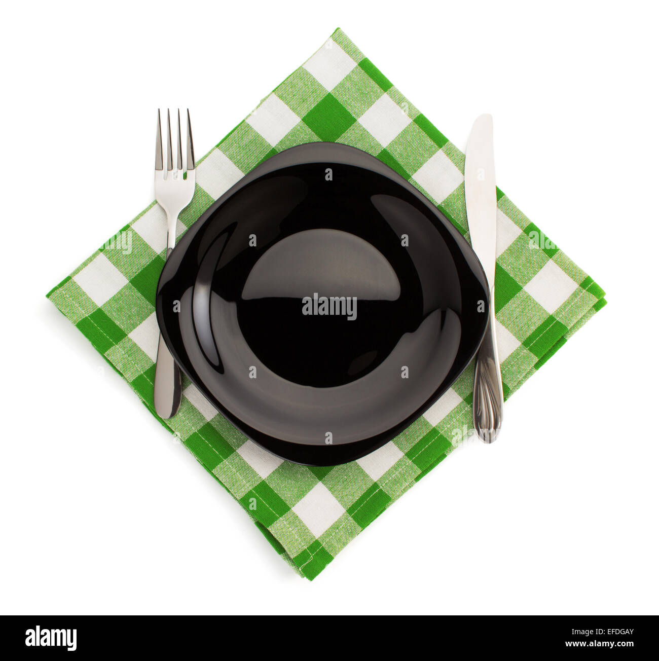 kitchen utensils at napkin on white background Stock Photo - Alamy