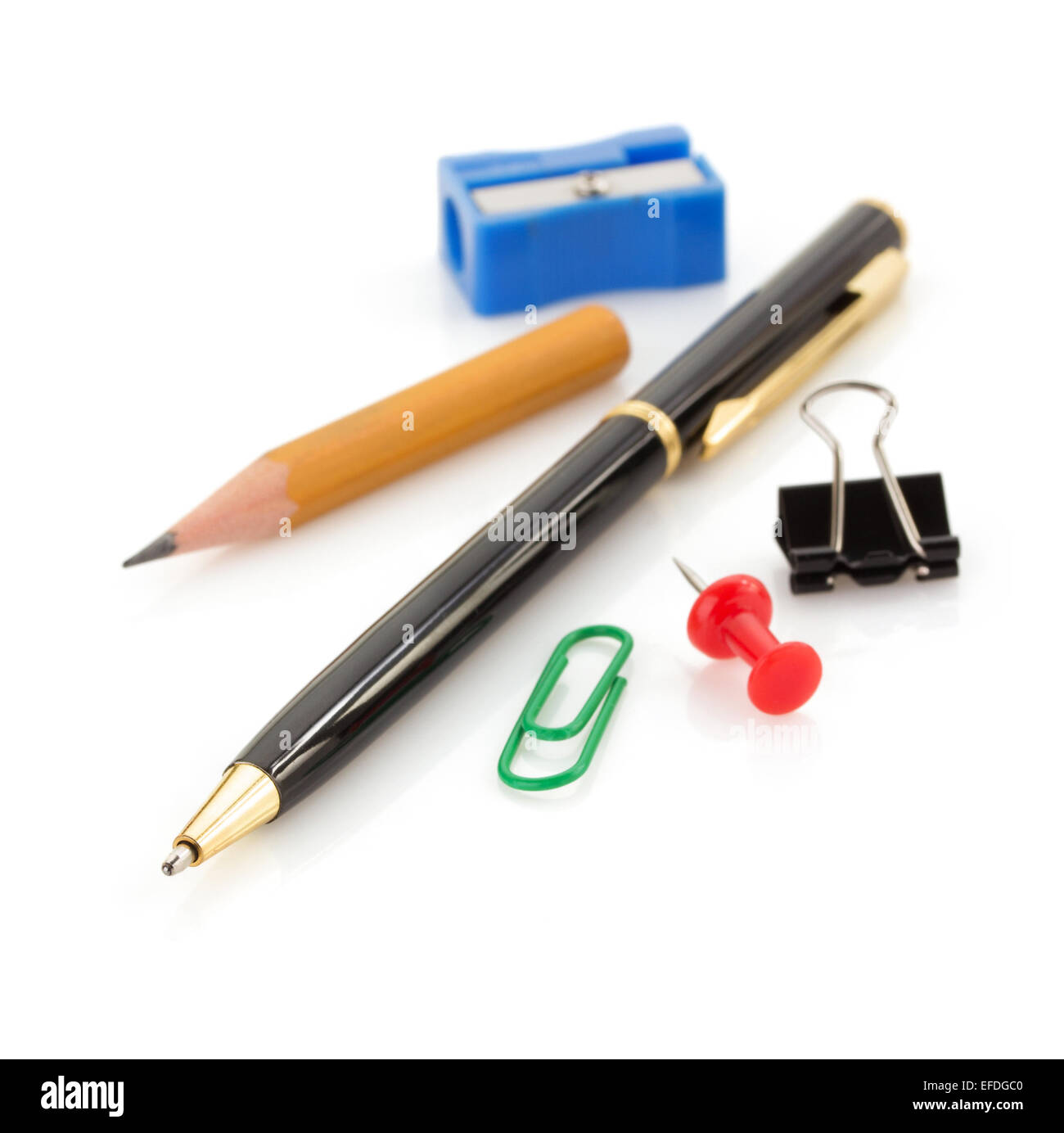 office supplies isolated on white background Stock Photo - Alamy