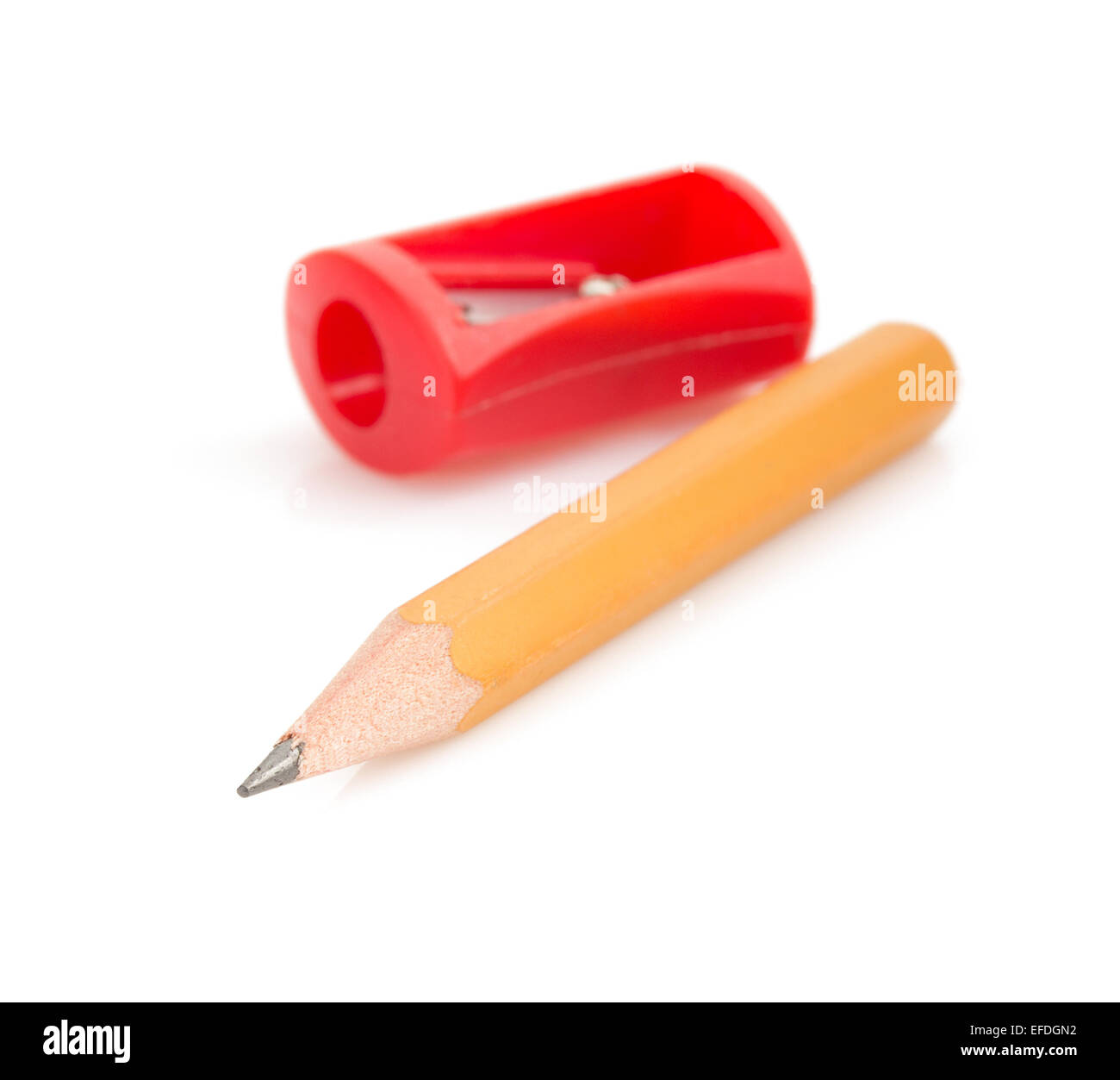 pencil and sharpener isolated on white background Stock Photo - Alamy