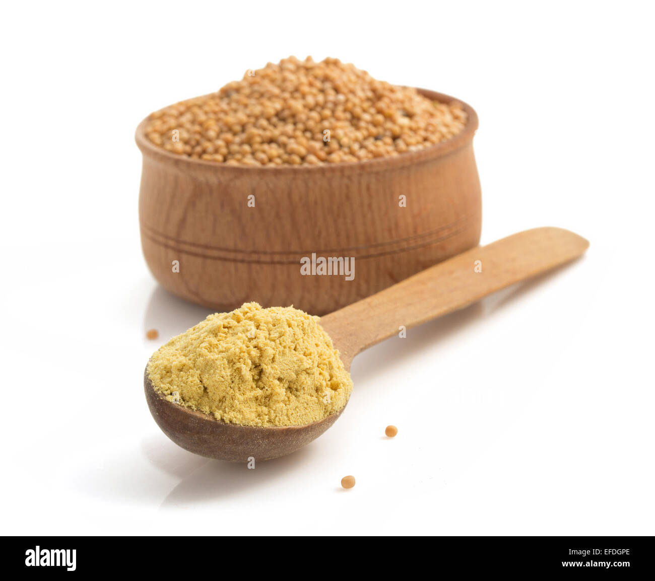 mustard in spoon isolated on white background Stock Photo - Alamy