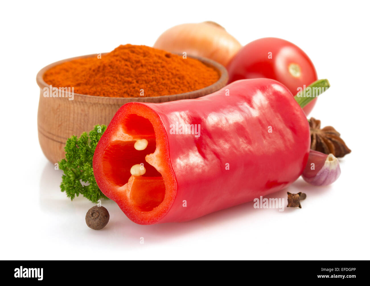 paprika powder isolated on white background Stock Photo - Alamy