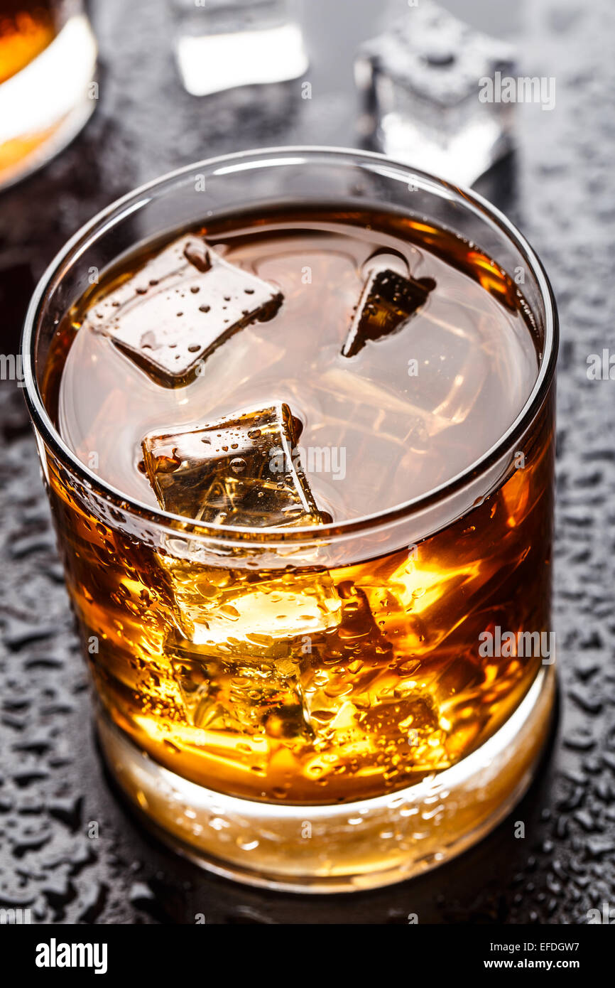 Glass with alcoholic drink Stock Photo - Alamy