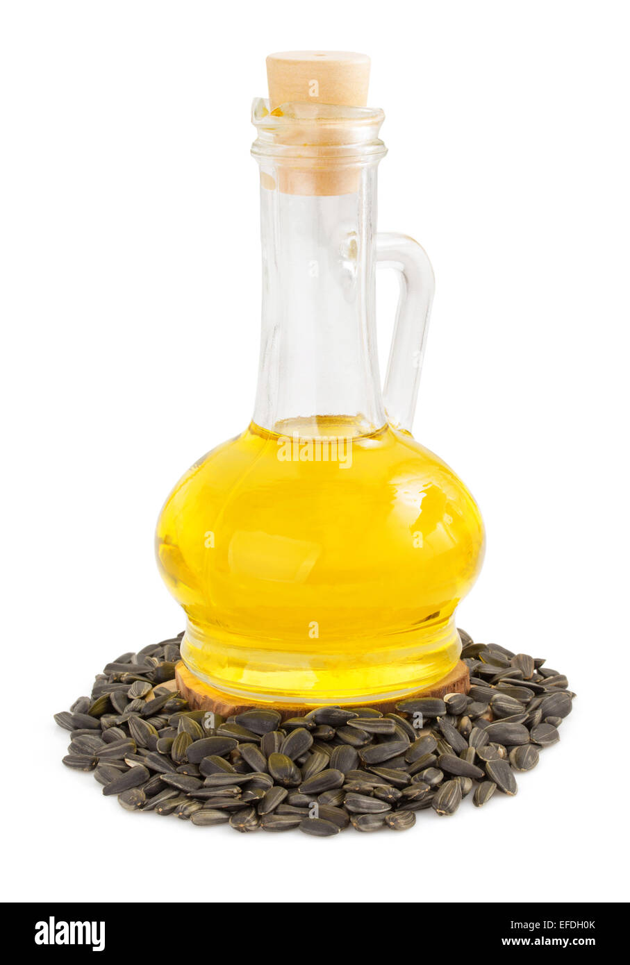 sunflower oil and seeds isolated at white background Stock Photo - Alamy