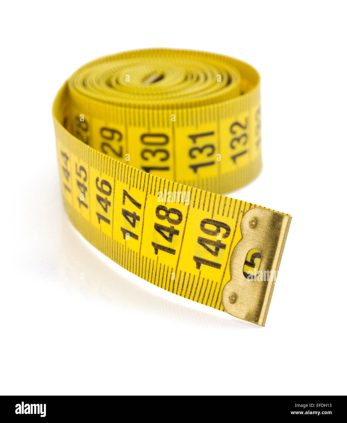 yellow measuring tape isolated on white background Stock Photo - Alamy