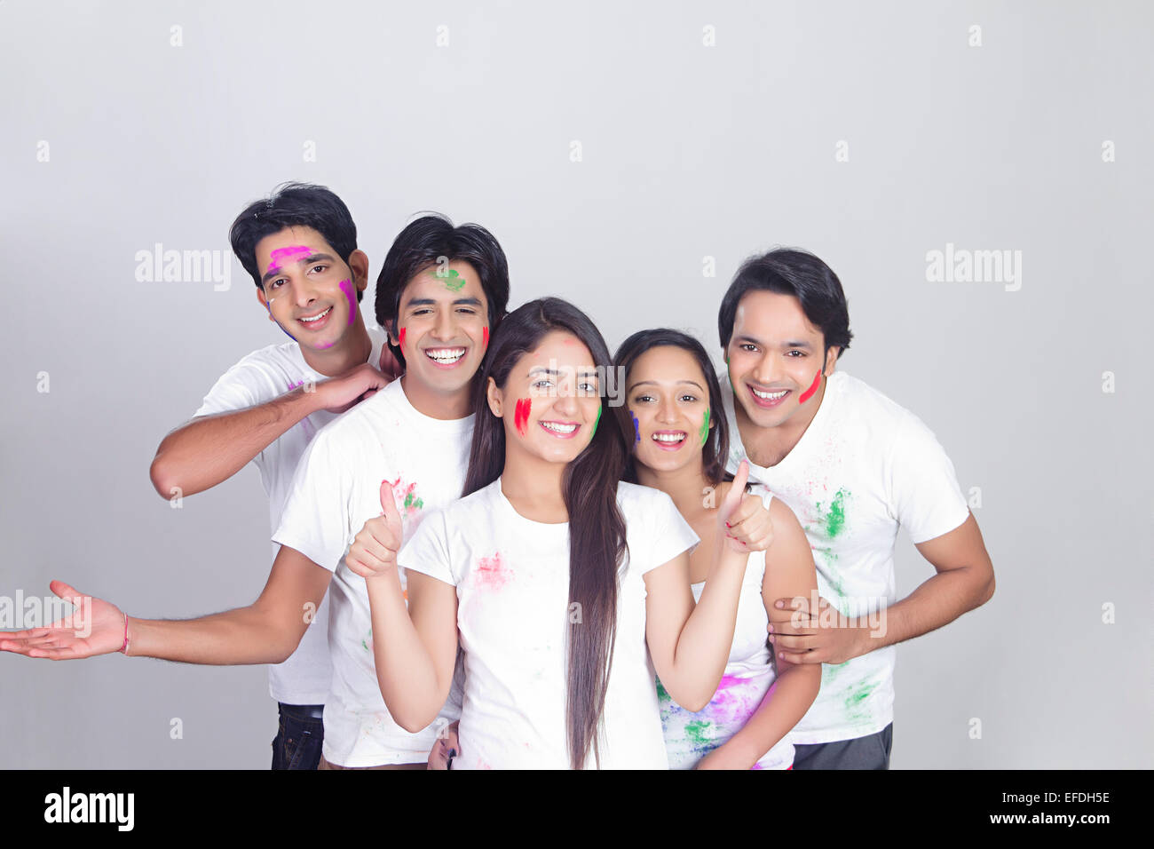 indian friends group Holi Festival fun Stock Photo - Alamy