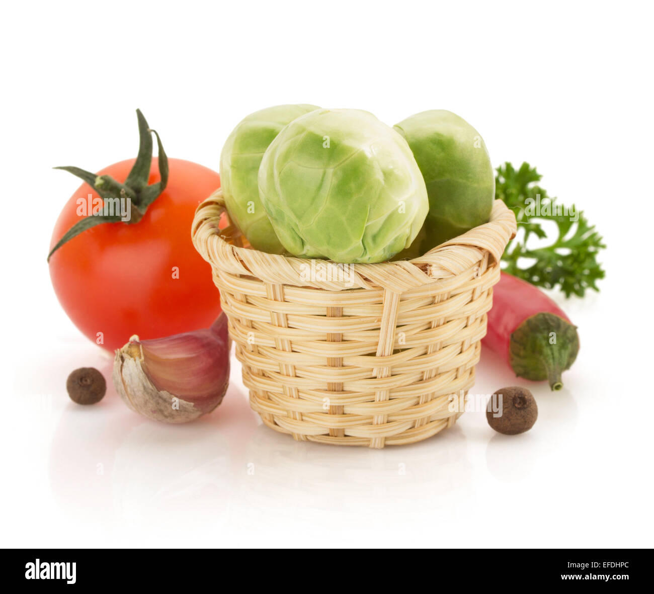 brussels sprouts cabbage isolated on white background Stock Photo - Alamy