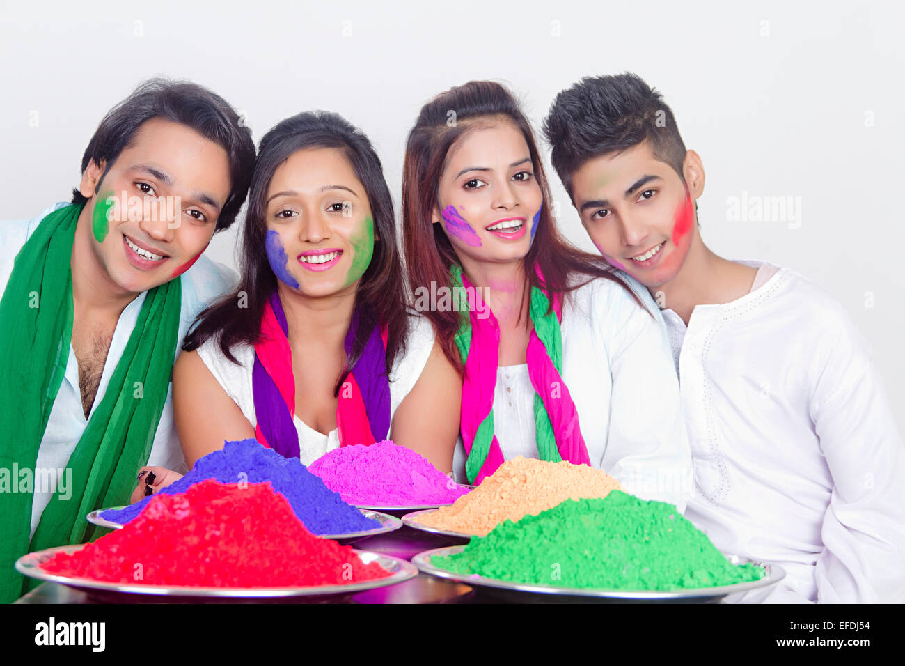 indian friends Holi Festival Greeting Stock Photo - Alamy