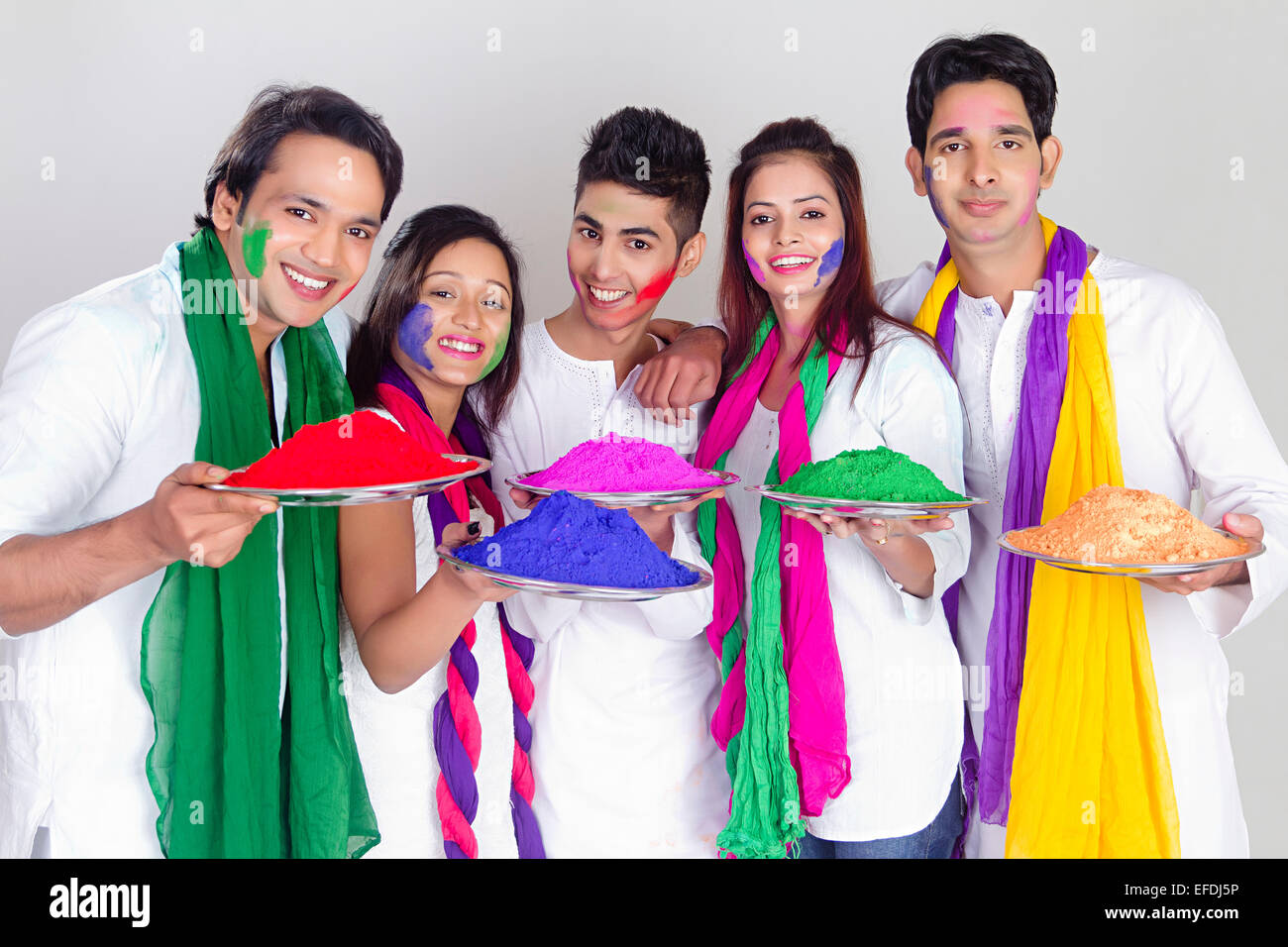 indian friends Holi Festival Greeting Stock Photo - Alamy