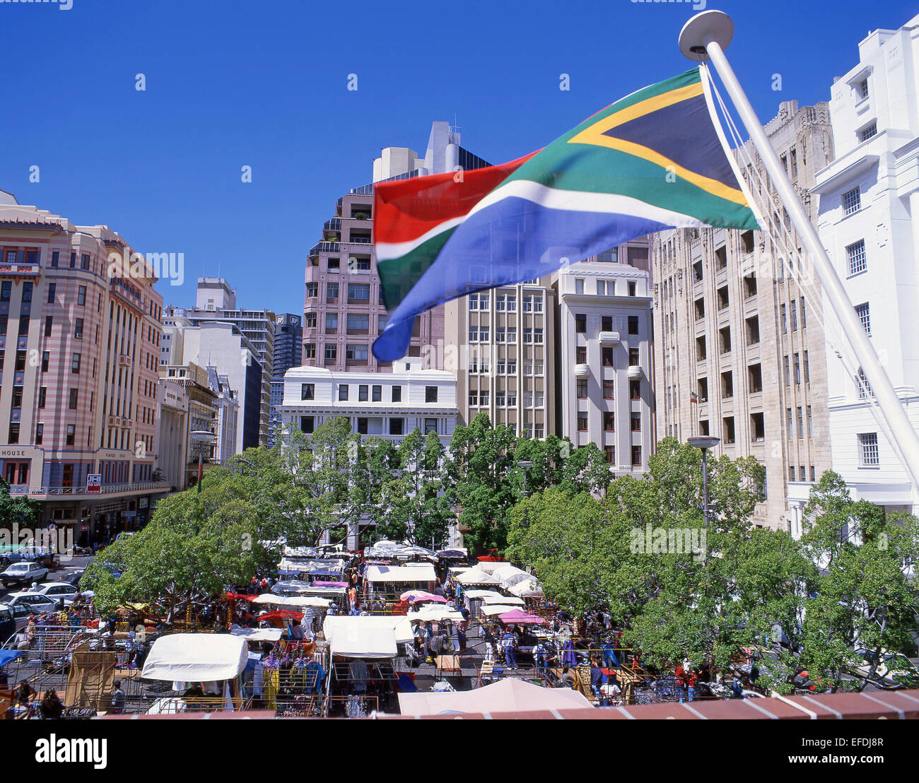 Market stalls in Green Market Square, CBD, Cape Town, Western Cape ...