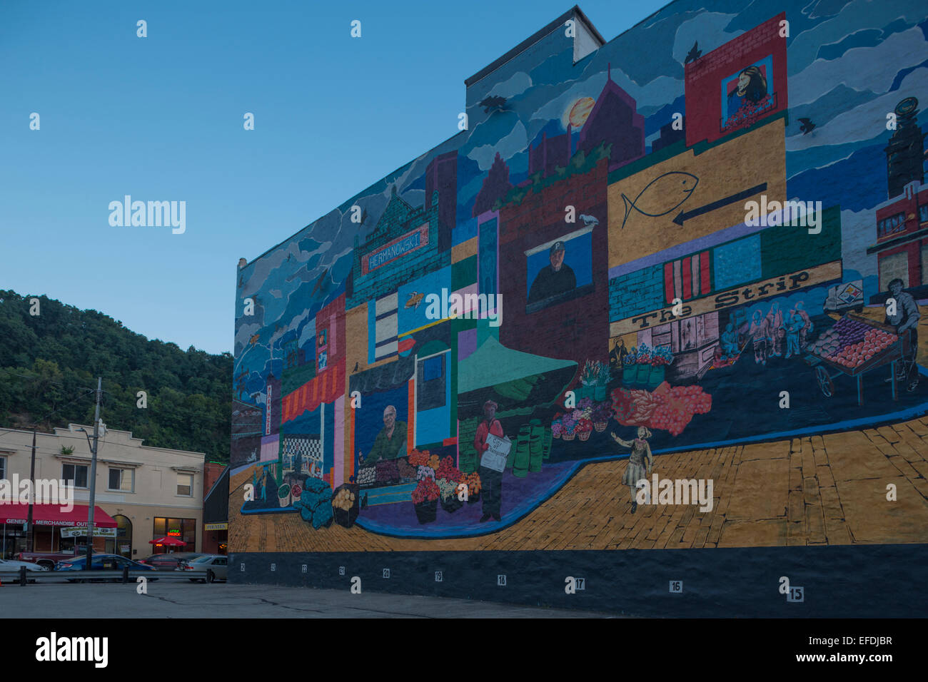 PARRISH PULTZ STRIP MURAL PENN AVENUE STRIP DISTRICT DOWNTOWN ...