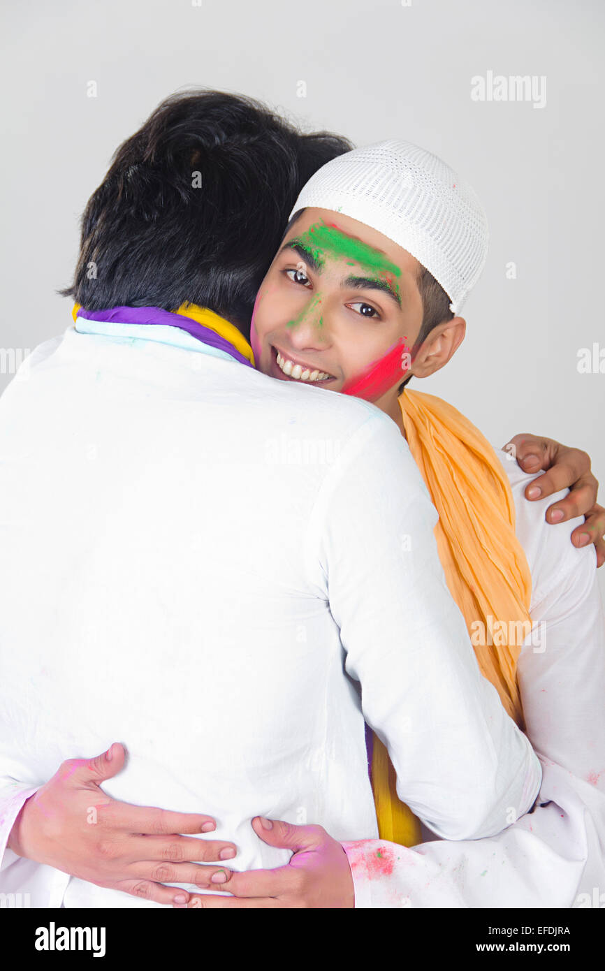 Indian two friends hugging smiling hi-res stock photography and images ...