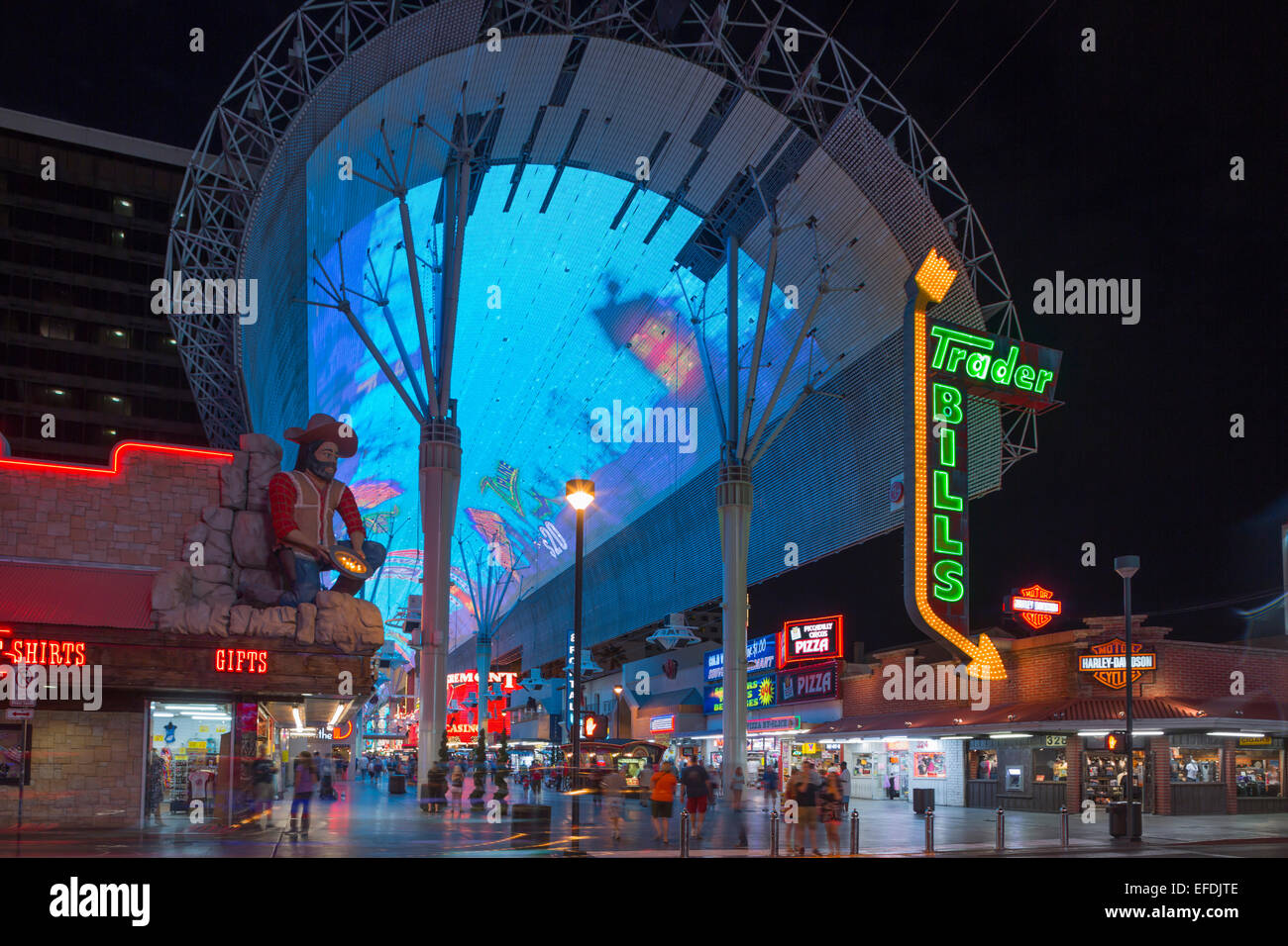 HOTELS CASINOS FREMONT STREET EXPERIENCE PEDESTRIAN MALL DOWNTOWN LAS VEGAS NEVADA USA Stock ...