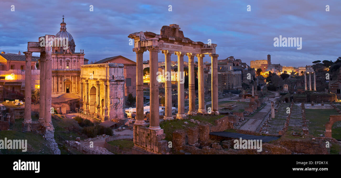 Roman forum.Night panorama Stock Photo - Alamy