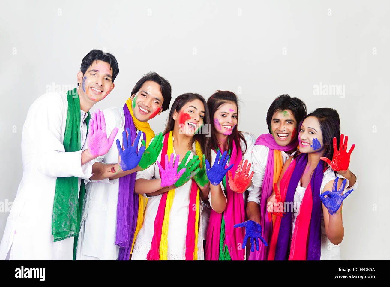 indian friends group Holi Festival fun Stock Photo - Alamy