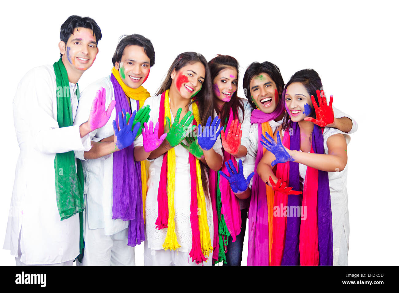 indian friends group Holi Festival fun Stock Photo - Alamy