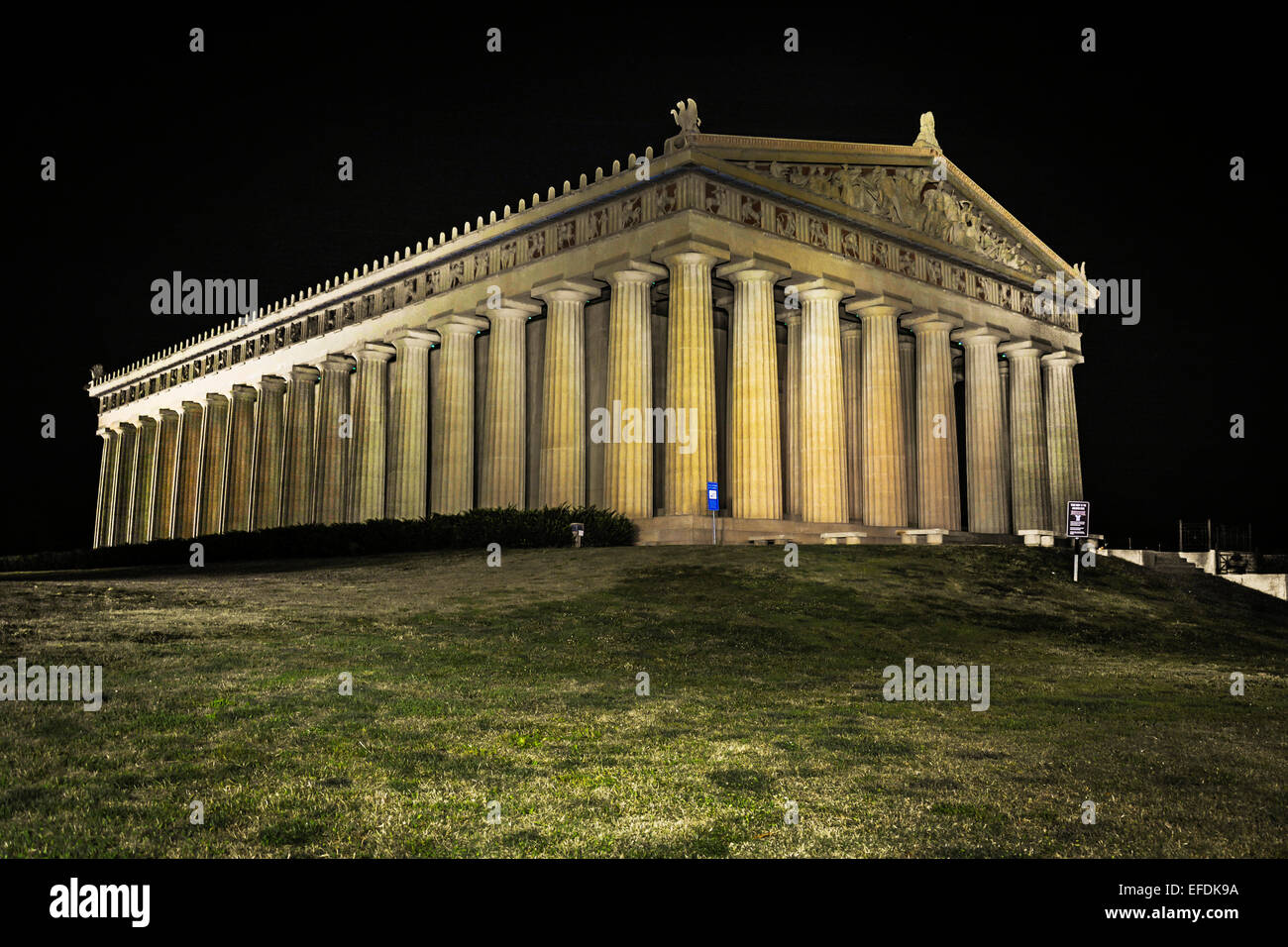 Greek Parthenon At Night