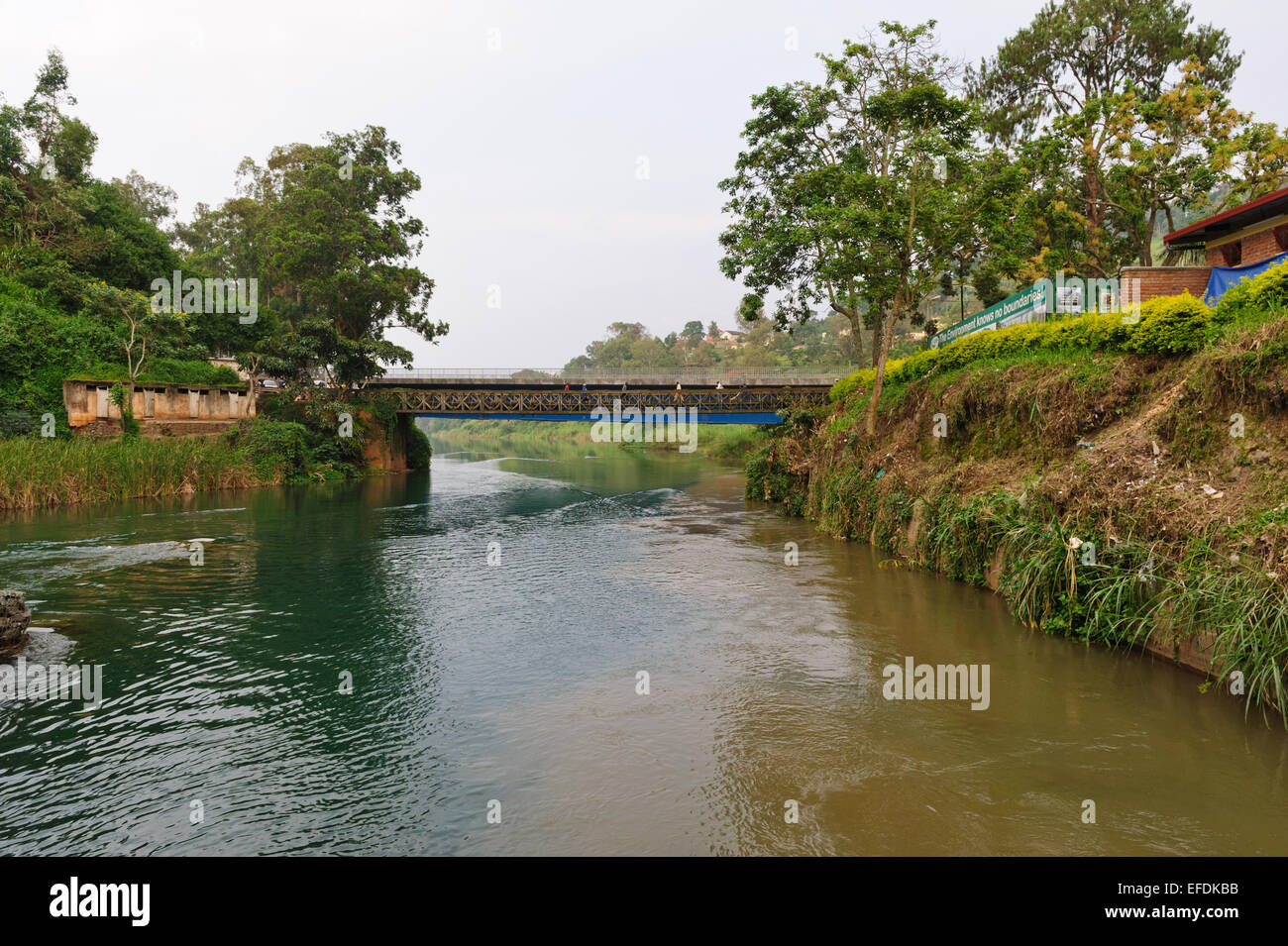 Border bridge between Cyangugu (Rwanda) and Bukavu (Congo Stock Photo ...