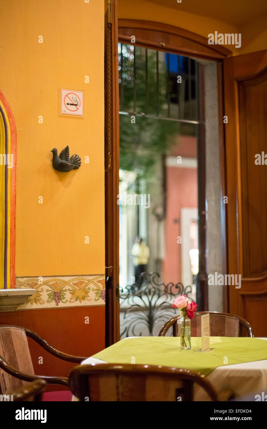Restaurant table flowers rose roses door doorway mexican restaurant hi ...