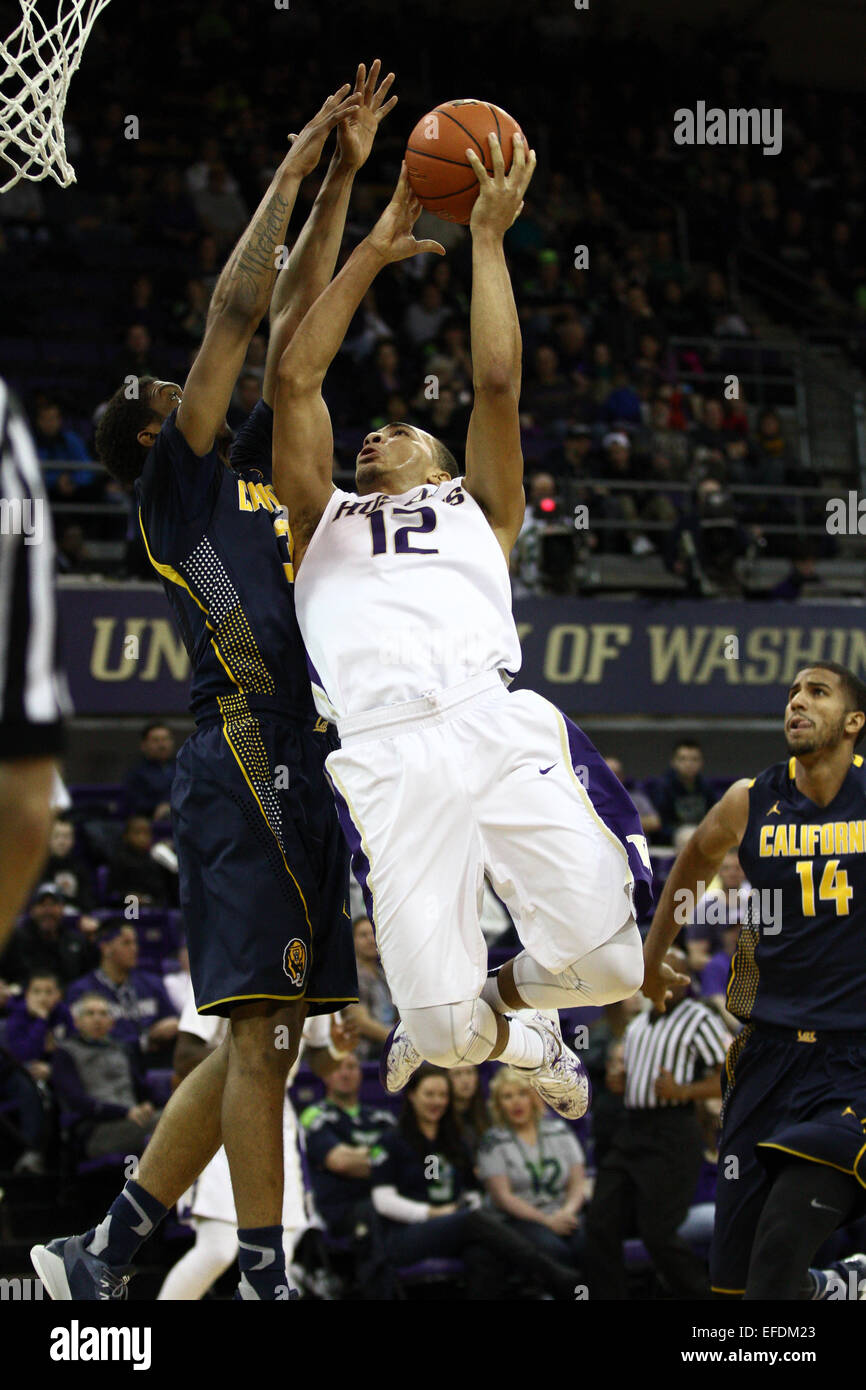 February 1, 2015: Andrew Andrews (12) drives to the basket against ...