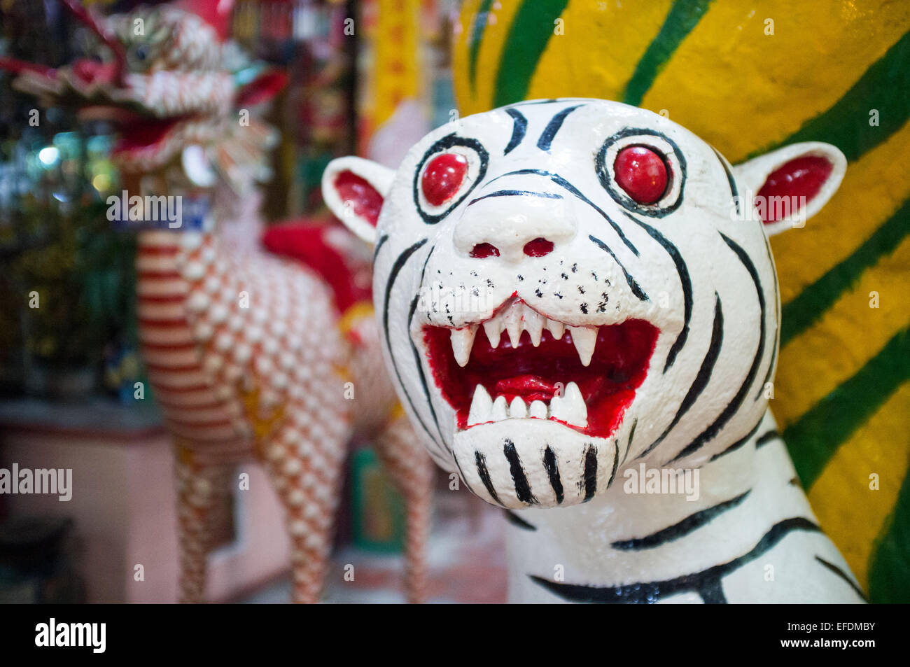 interior of the Buu Son Tu clay pagoda, Soc Trang, Mekong Delta ...