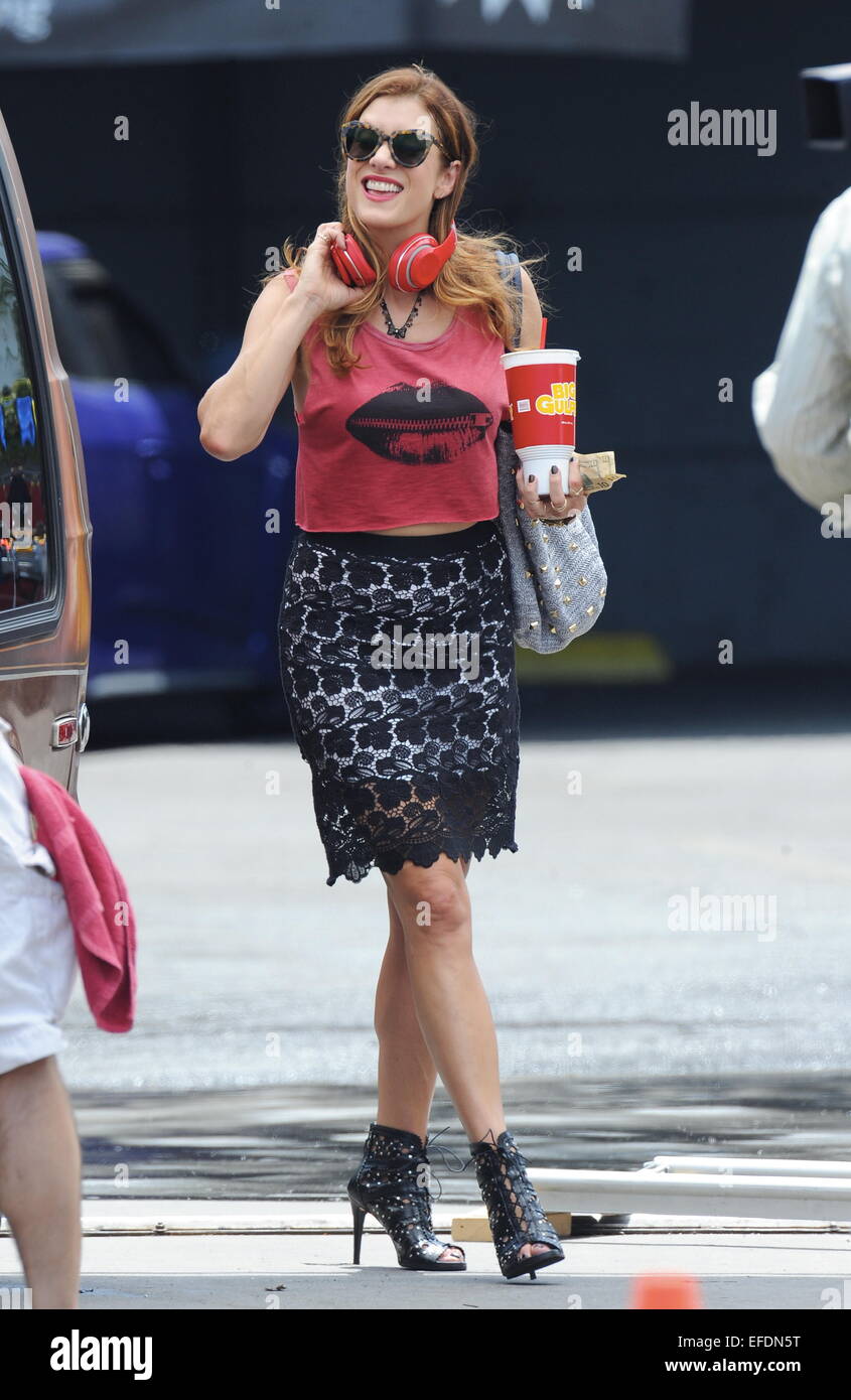 Kate Walsh seen dancing around on the set of her show "Bad Judge ...