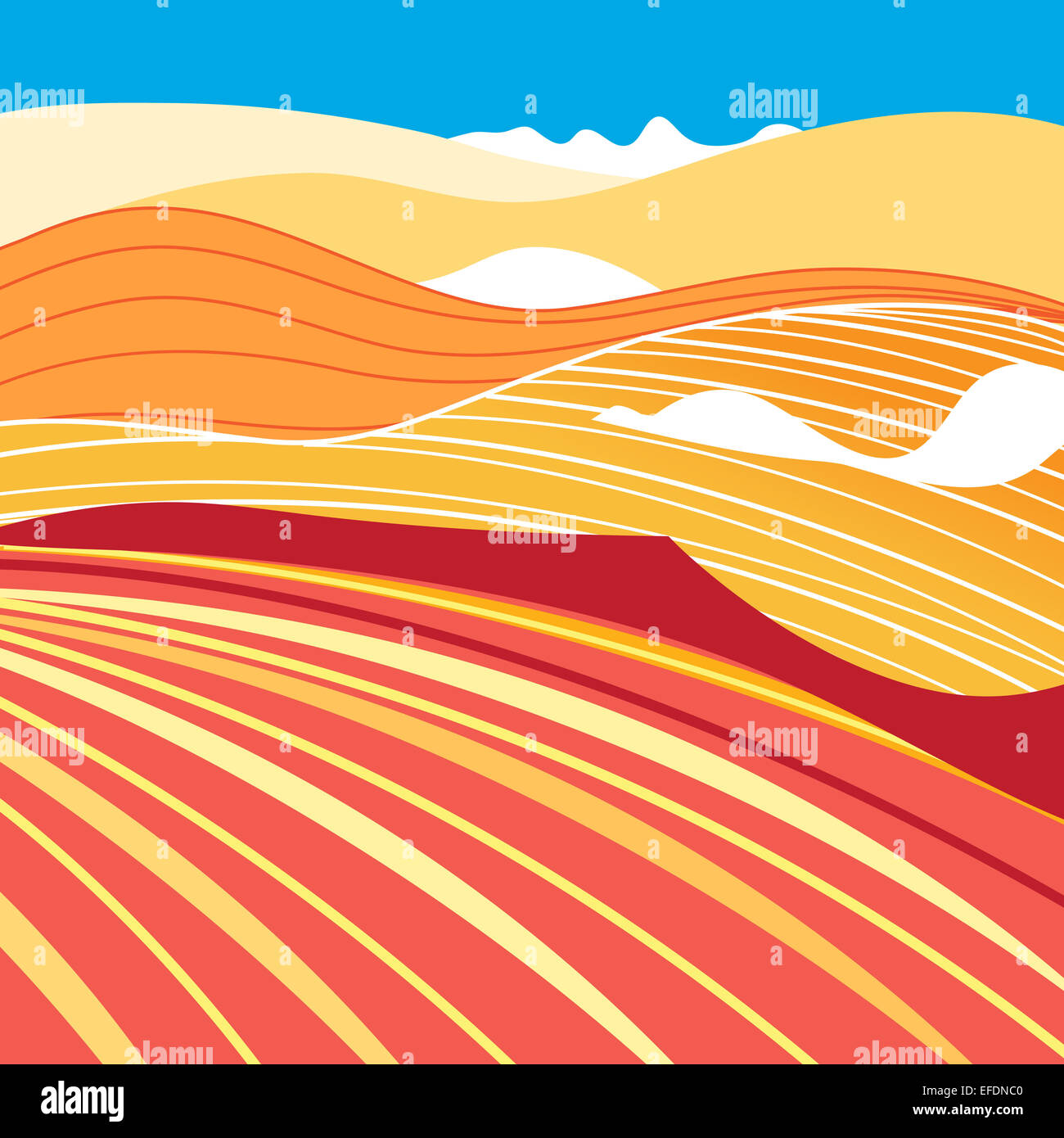 graphic the illustration of a bright desert Stock Photo - Alamy