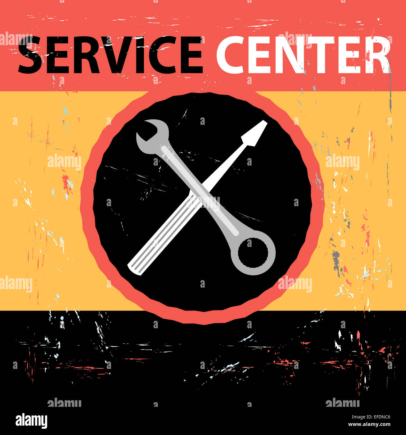 Bright graphic a retro poster Service Centre Stock Photo - Alamy