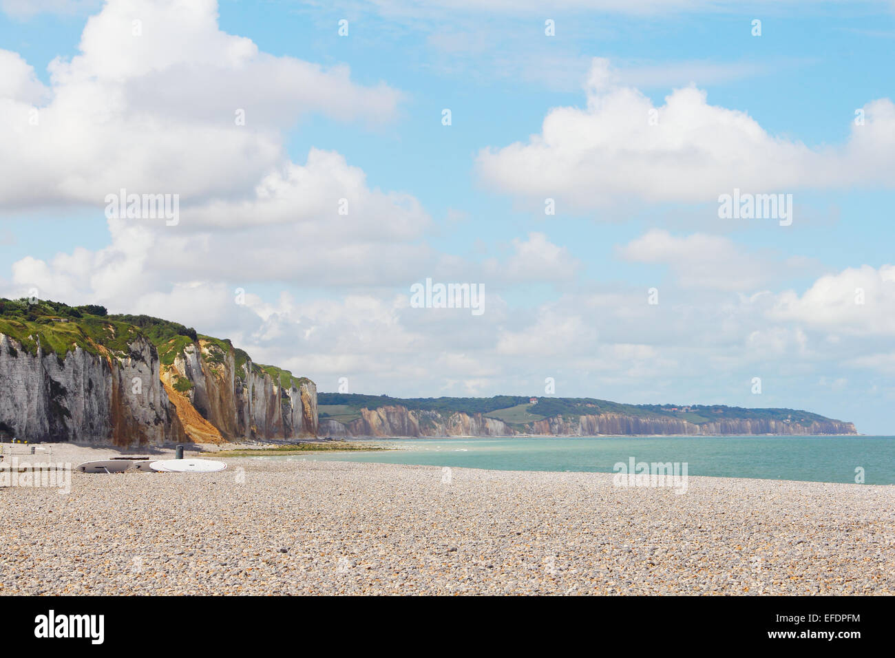 Cliffs along the coastline and pebble beach in Dieppe Stock Photo - Alamy
