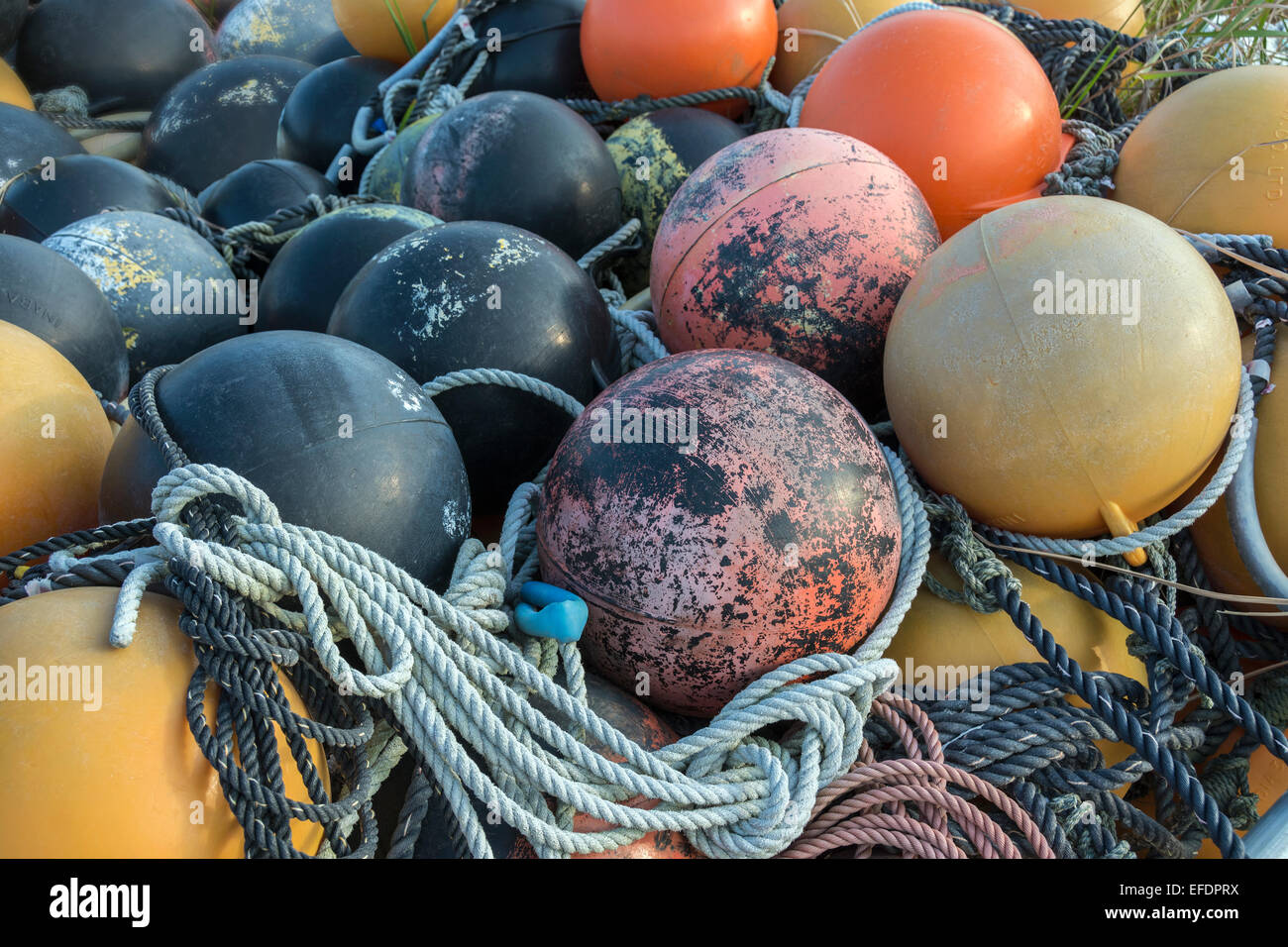 Colorful fishing floats, Naruto Harbor, Shikoku Island, Japan Stock ...
