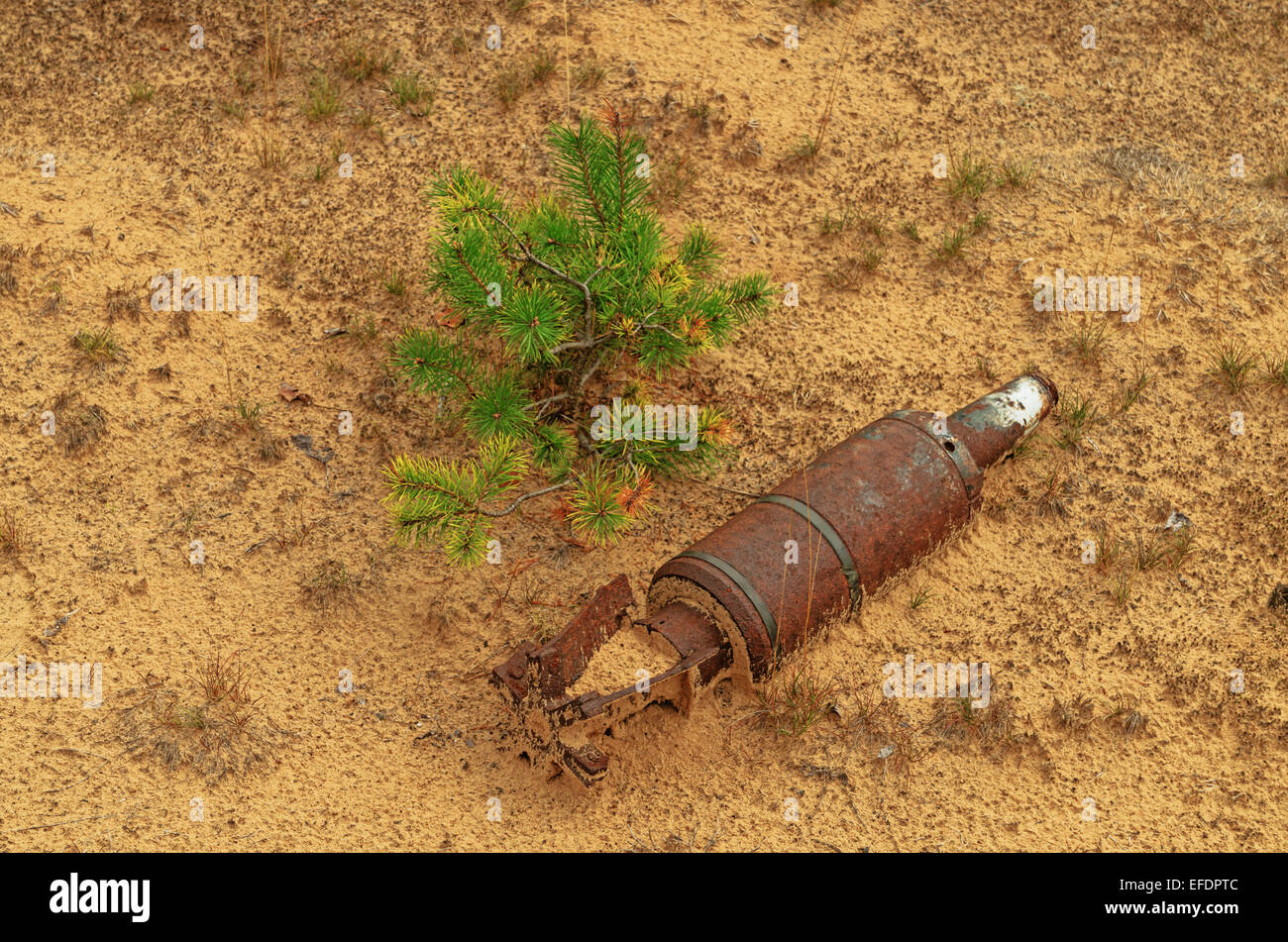 Rusty missile engine on the old former military ground Stock Photo - Alamy