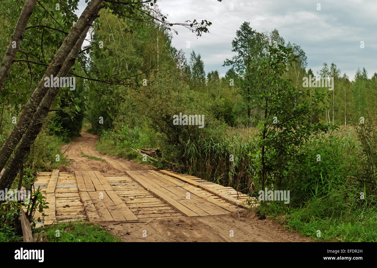 Roads and rivers, the wood and trees on the route of a car racing rally ...