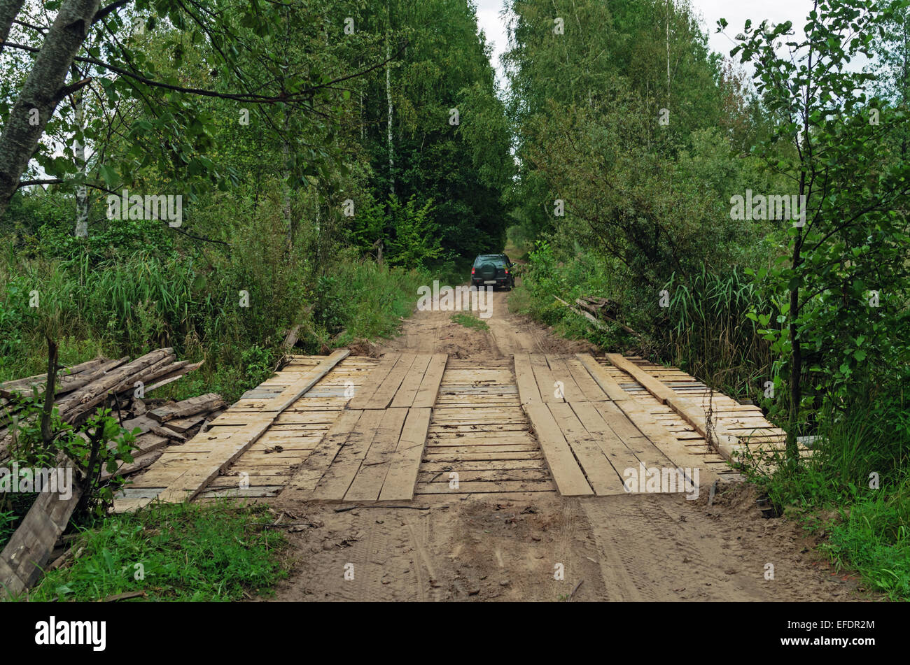Roads and rivers, the wood and trees on the route of a car racing rally ...