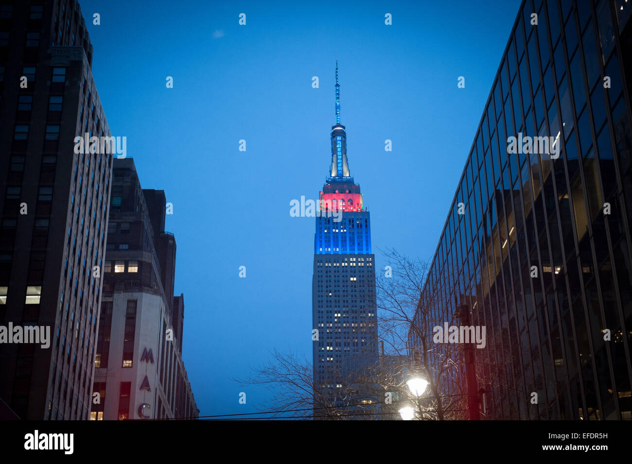 Manhattan, New York, USA. 1st Feb, 2015. The Empire State Building ...