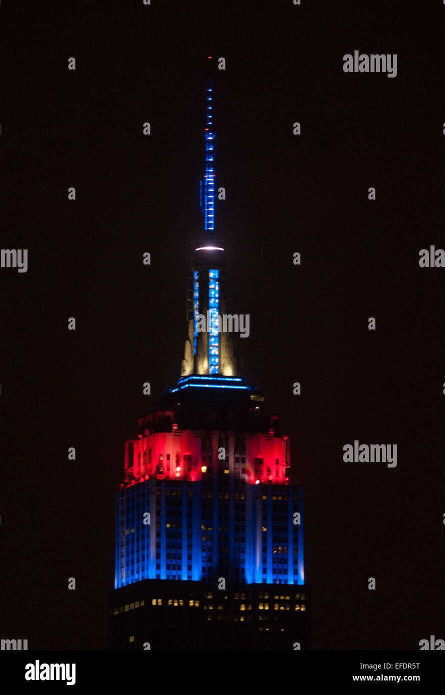 Manhattan, New York, USA. 1st Feb, 2015. The Empire State Building ...