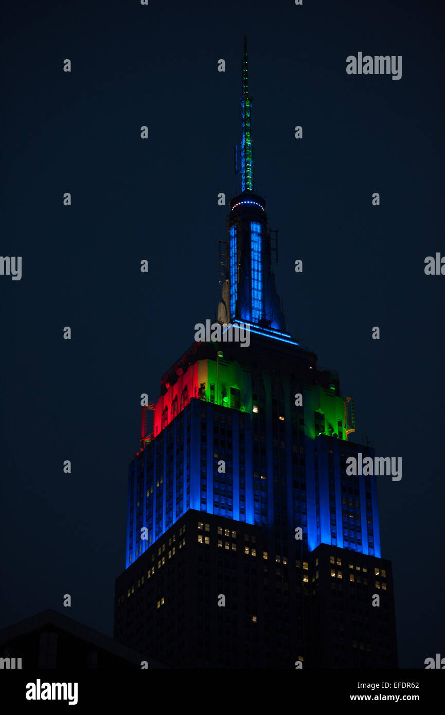 Manhattan, New York, USA. 1st Feb, 2015. The Empire State Building ...