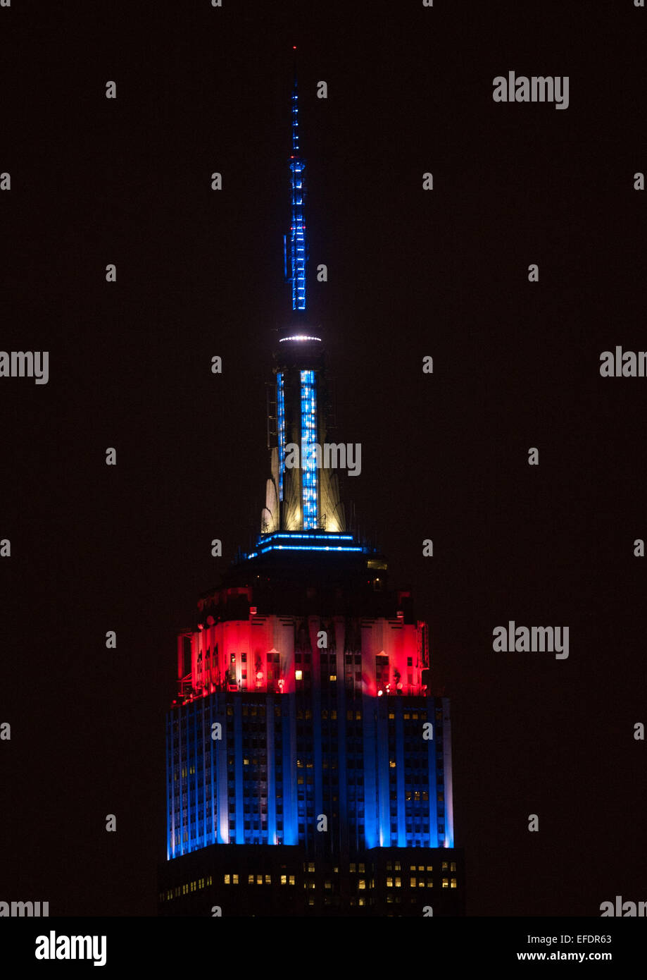 Manhattan, New York, USA. 1st Feb, 2015. The Empire State Building ...
