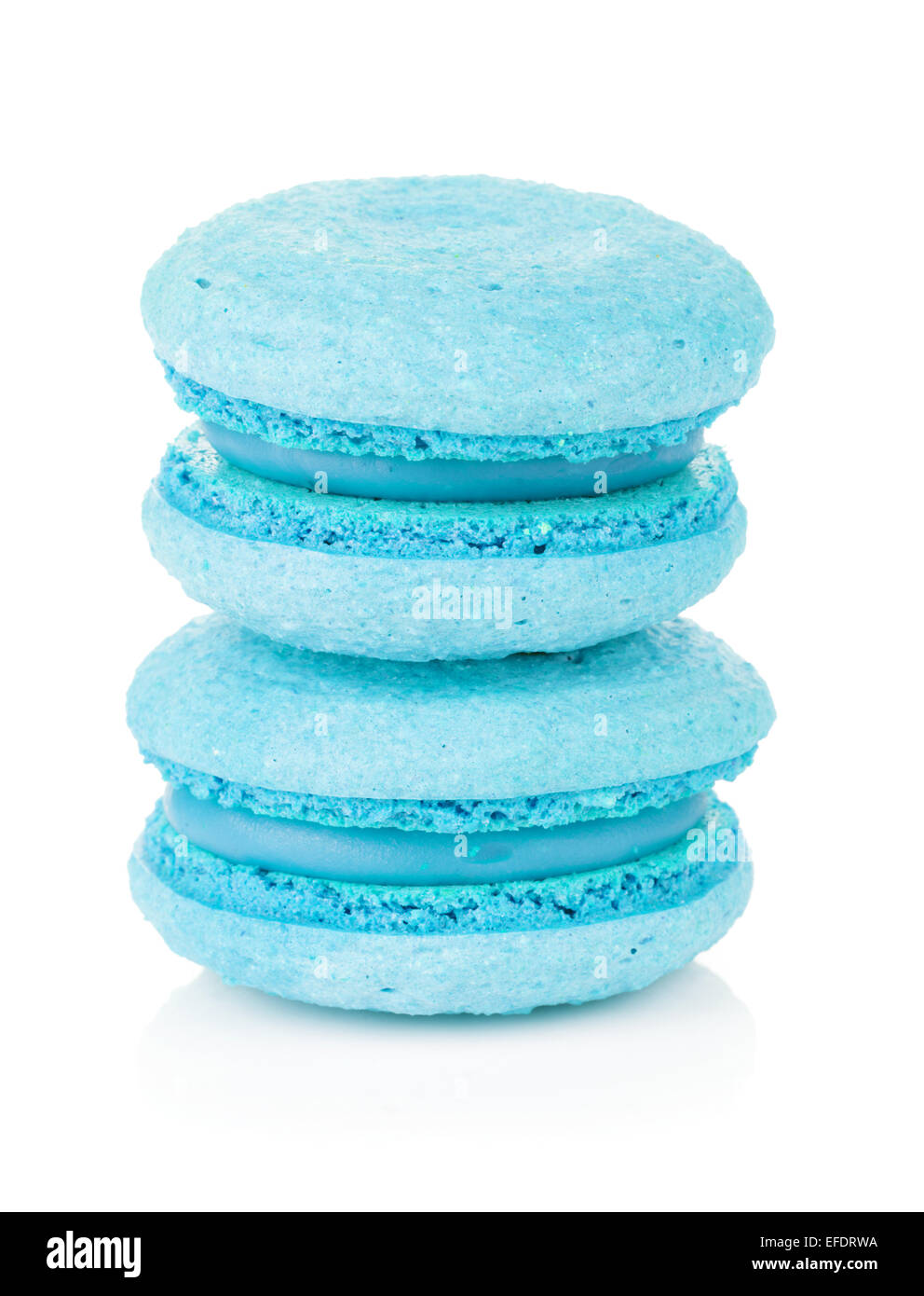 Blue macarons. Isolated on white background Stock Photo - Alamy