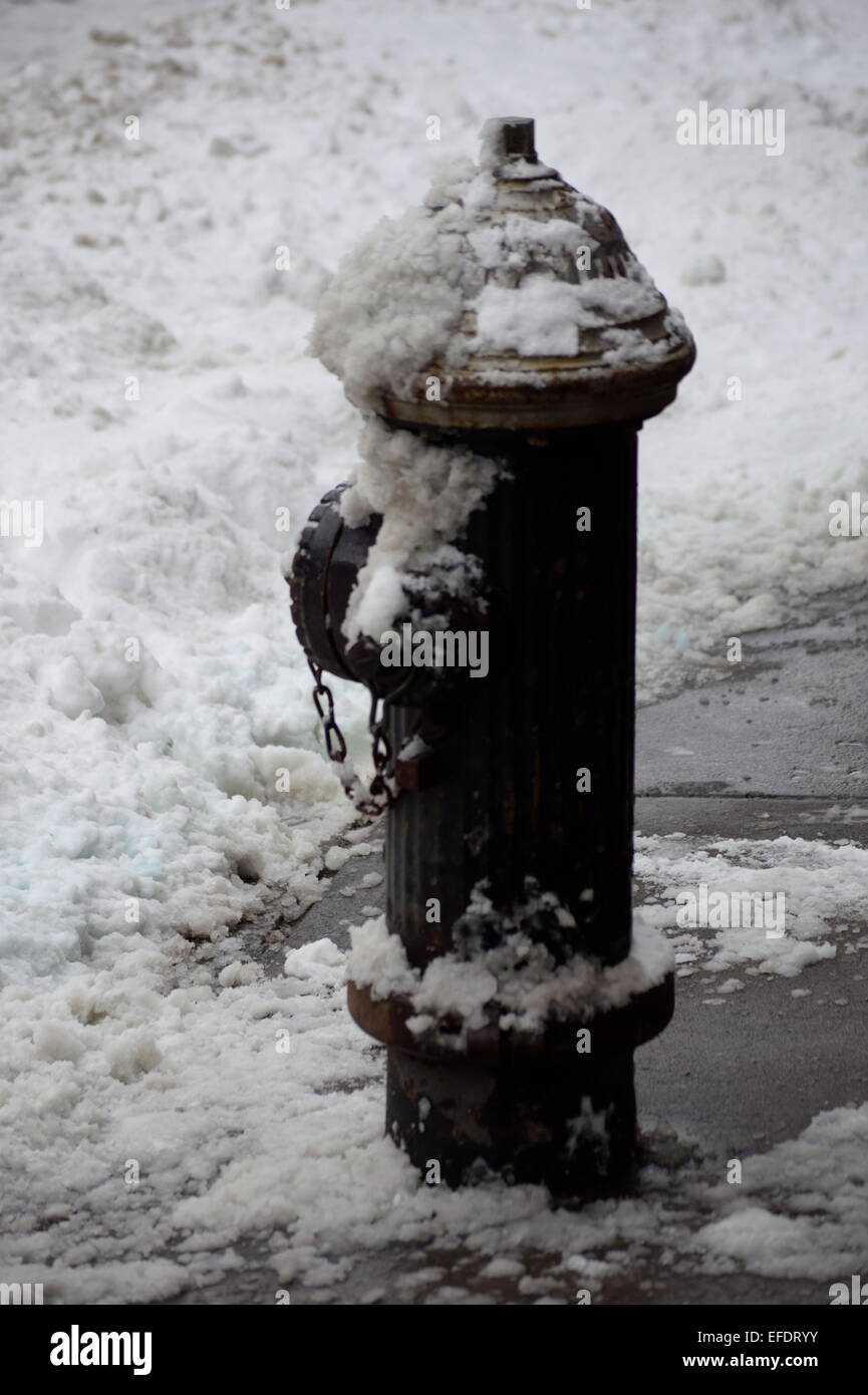 Fire Hydrant in the snow Stock Photo - Alamy