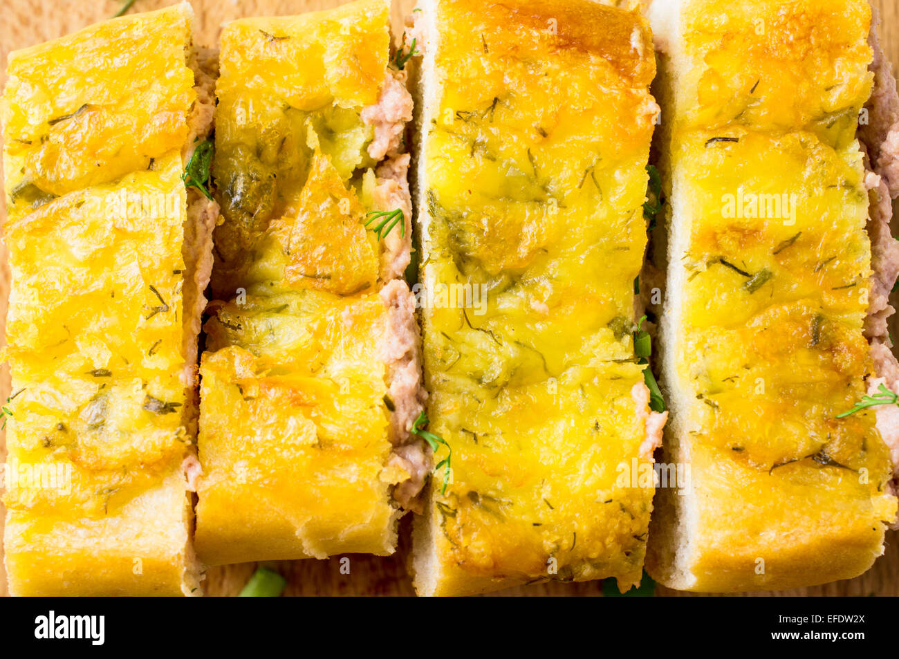 Tapas. Bread with meat paste, herbs and spices Stock Photo - Alamy
