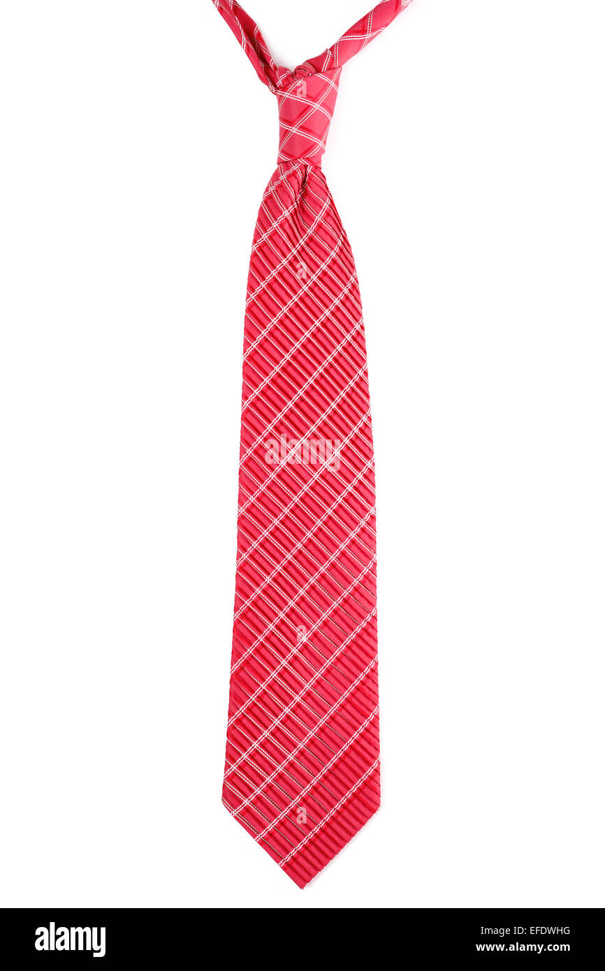 Red and white striped tie isolated on white background Stock Photo - Alamy
