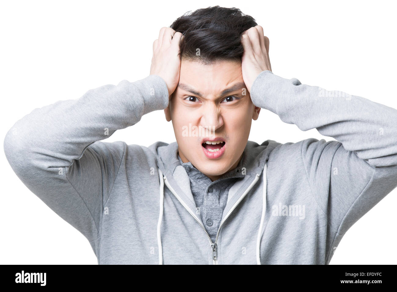 Distraught casual young man screaming hi-res stock photography and ...