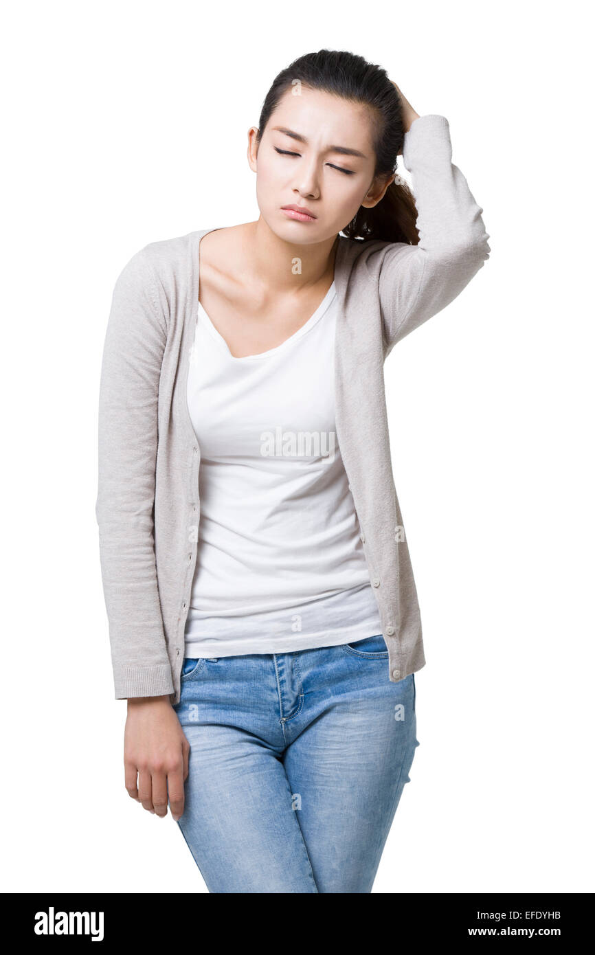 Tired young woman Stock Photo - Alamy