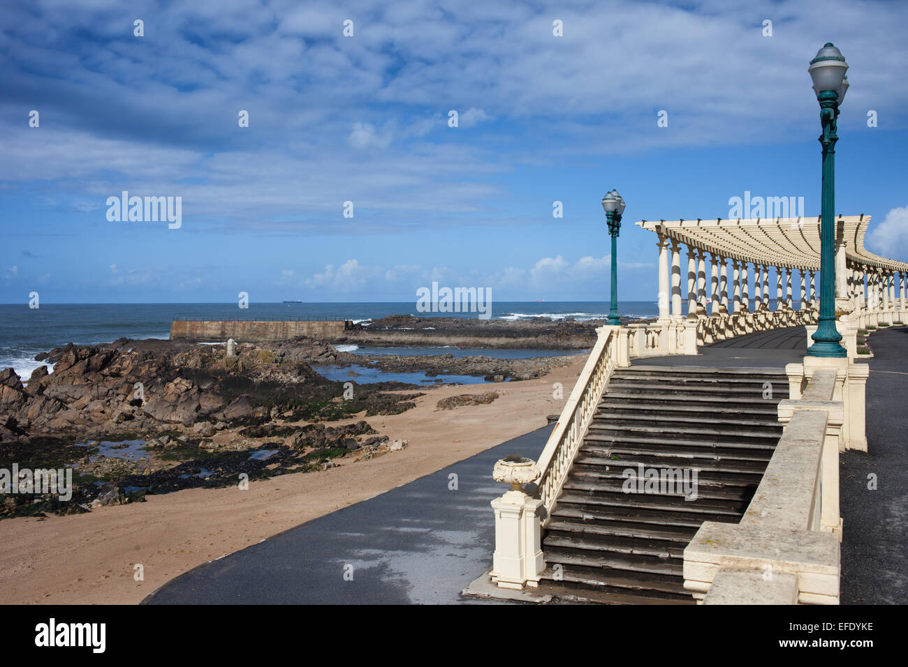 Pergola da Foz at Praia do Molhe beach in Porto, Portugal Stock Photo ...